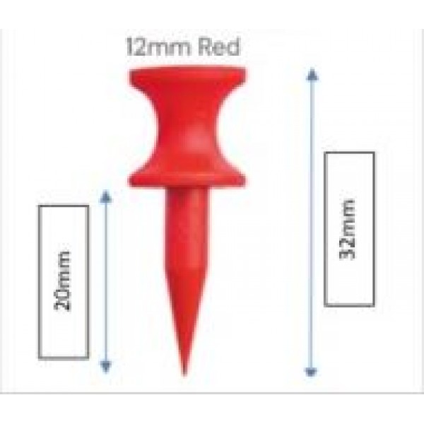 Plastic Castle Golf Tees Red 32mm (1 1/4")